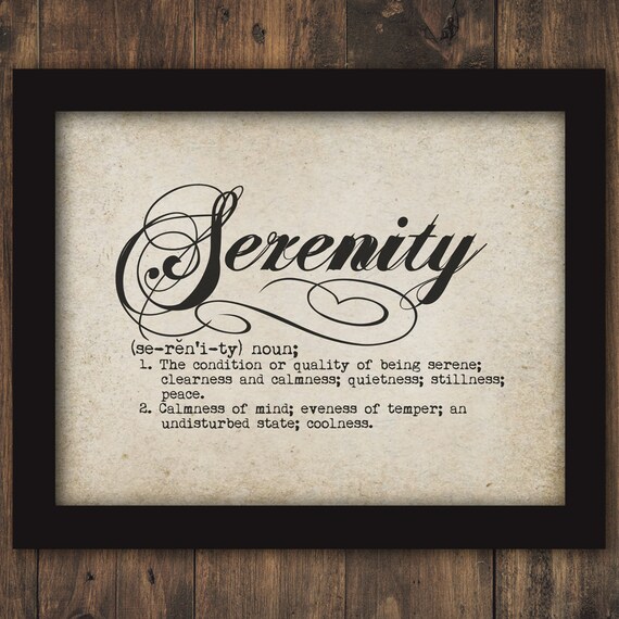 SERENITY Dictionary Definition Word Calligraphy Typography Etsy serenity-dictionary-definition-word-calligraphy-typography-etsy