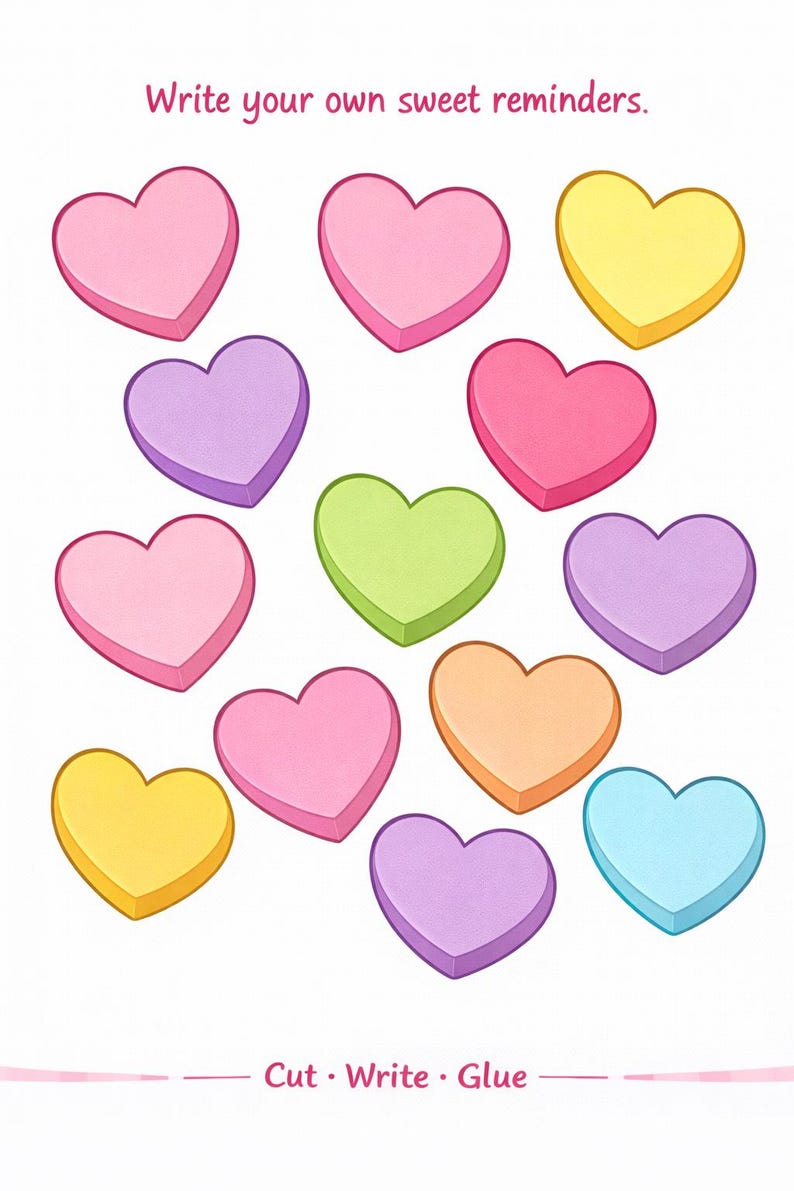Sweet Reminders: A Valentine’s Day Printable Activity - Etsy