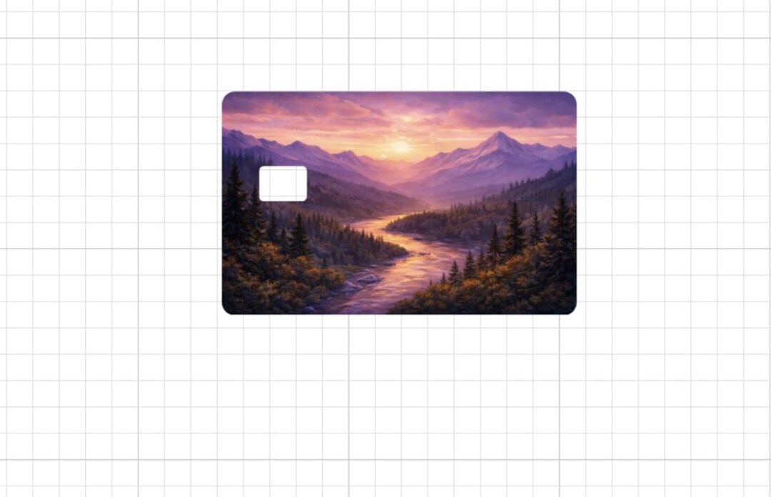 Debit Card Skin Sunset Mountains - Etsy