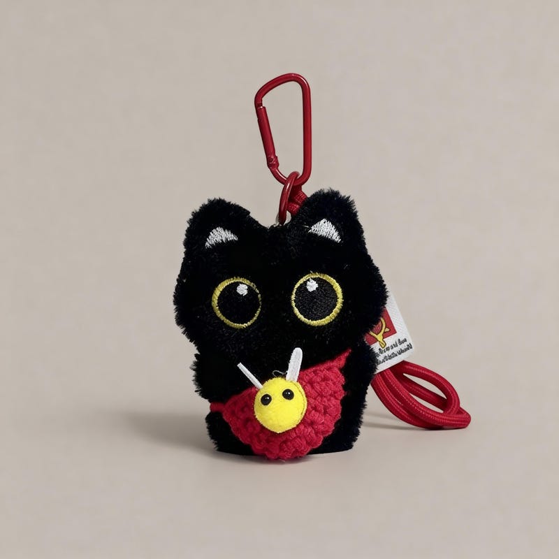 Cat Plush Keyrings - Etsy UK