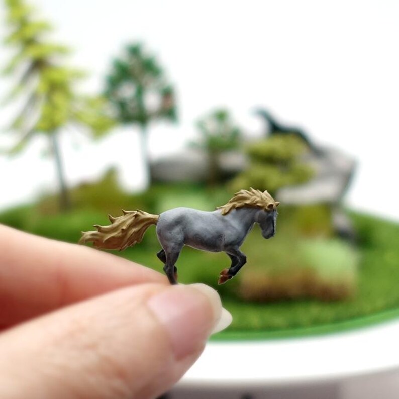 1:87 Scale Hand Painted Horse Miniatures Set of 5 for HO Diorama Scenes ...
