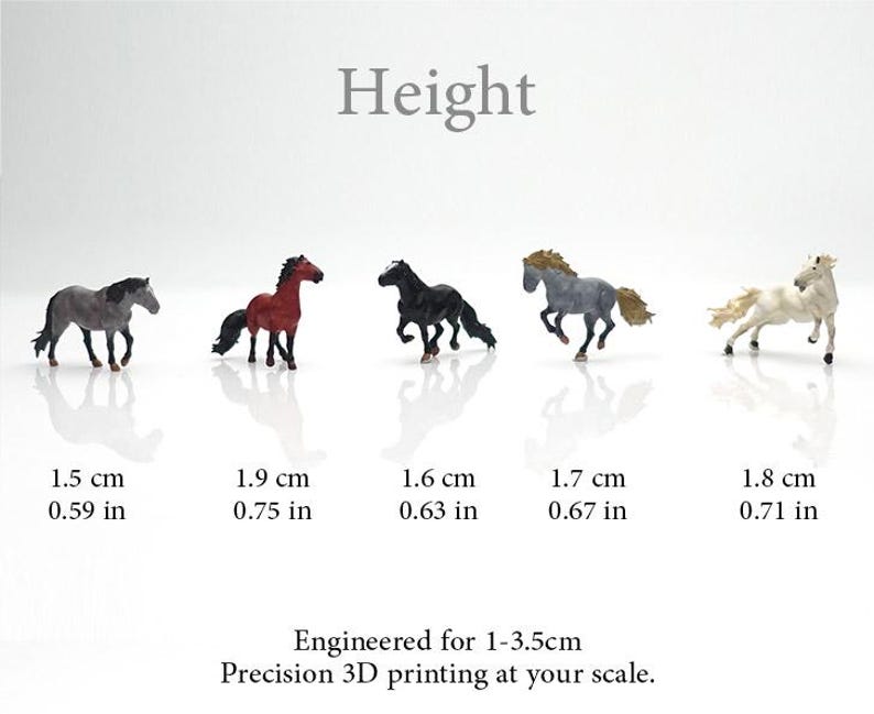 1:87 Scale Hand Painted Horse Miniatures Set of 5 for HO Diorama Scenes ...
