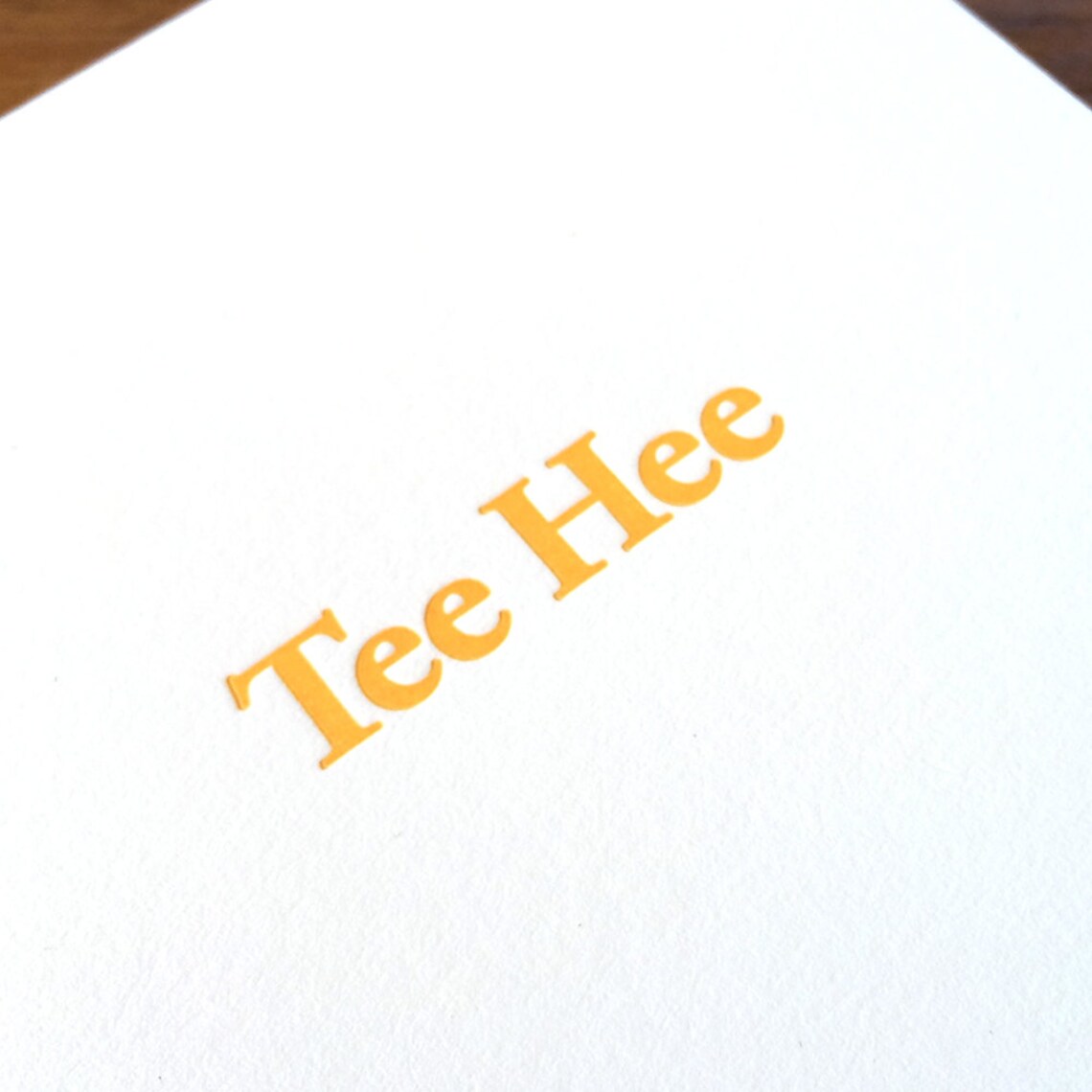 Tee Hee Letterpress Card Word Play Series - Etsy