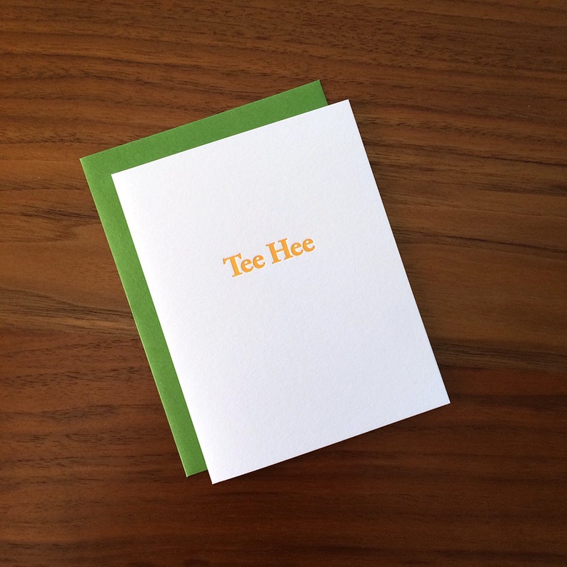 Tee Hee Letterpress Card Word Play Series - Etsy