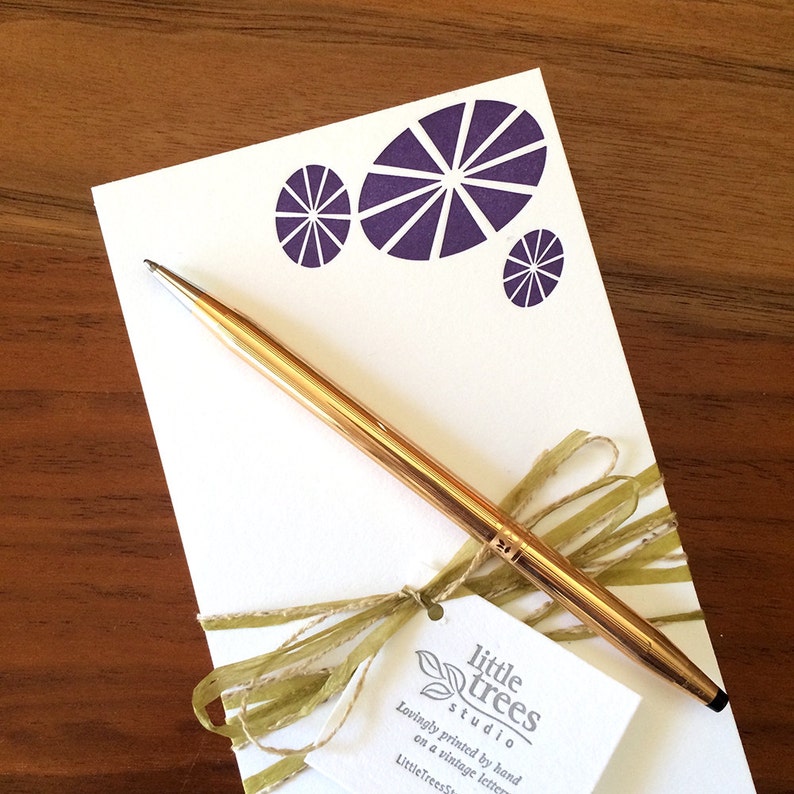 Letterpress Buckslips Modern Morning Glories Notecard - Etsy