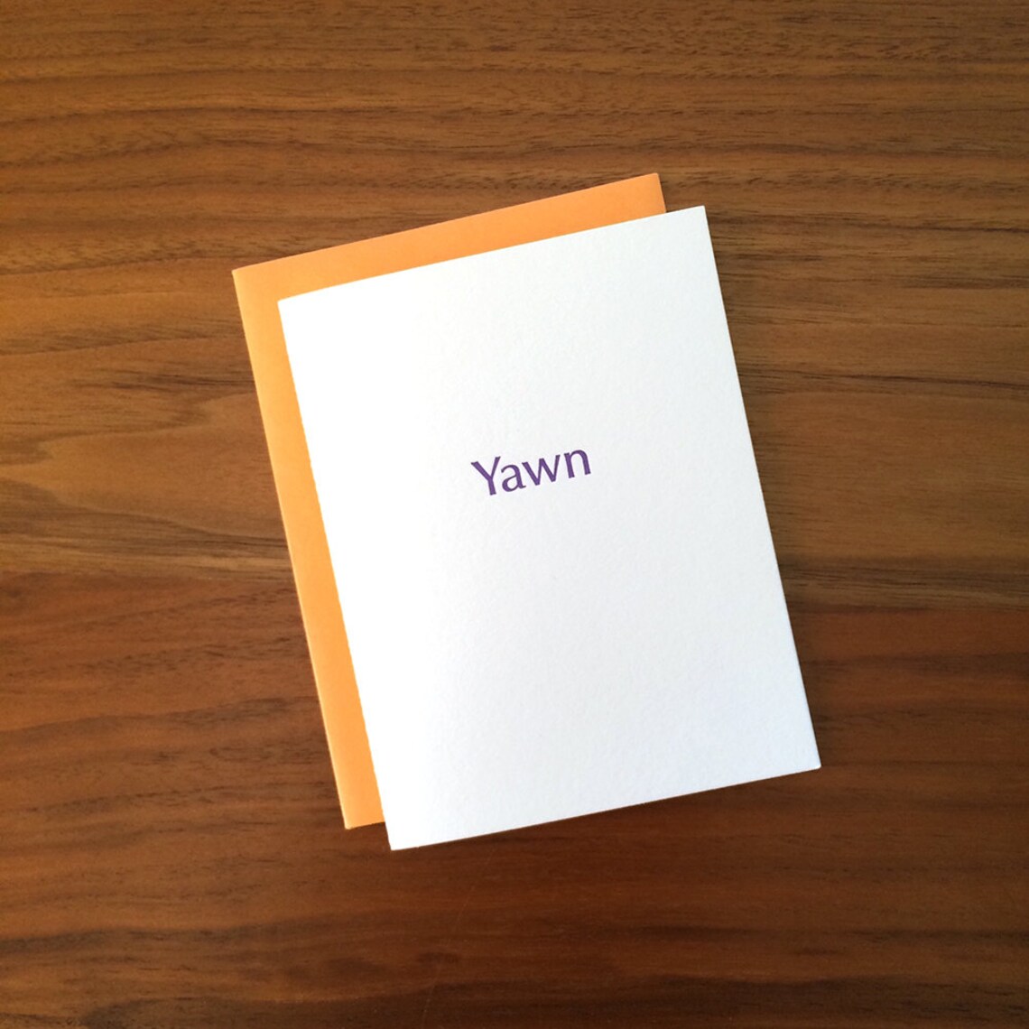 Yawn Letterpress Card - Word Play Series - Etsy