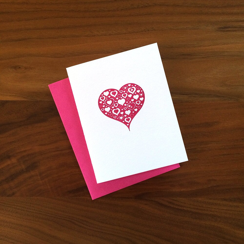 You Fill My Heart With Love - Letterpress Card - Etsy