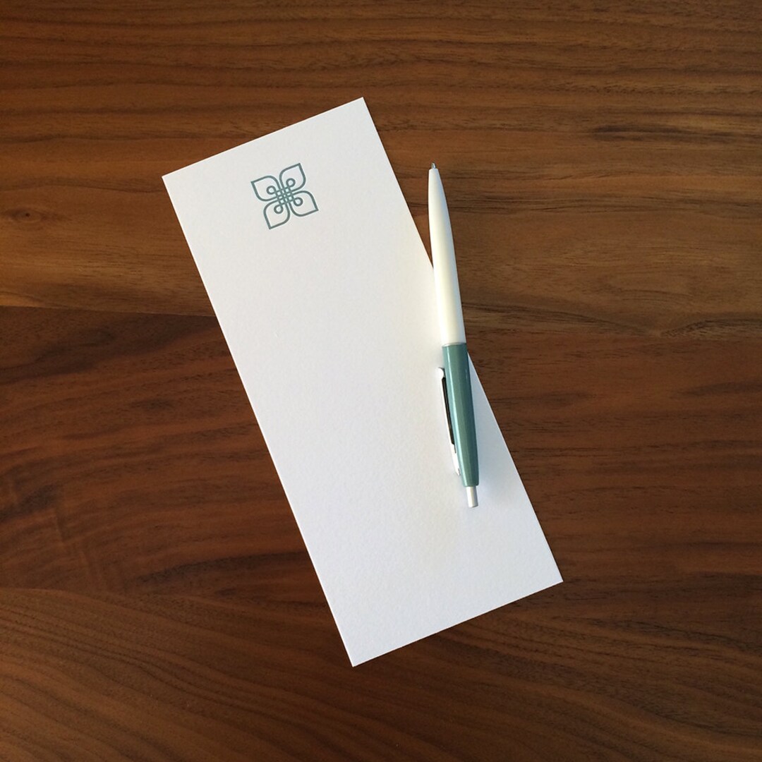 Letterpress Buckslip Notecards - Fleur Notecard - Etsy