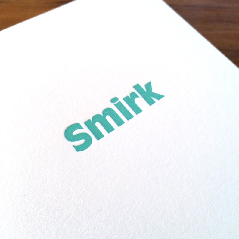 Smirk Letterpress Card Word Play Series - Etsy
