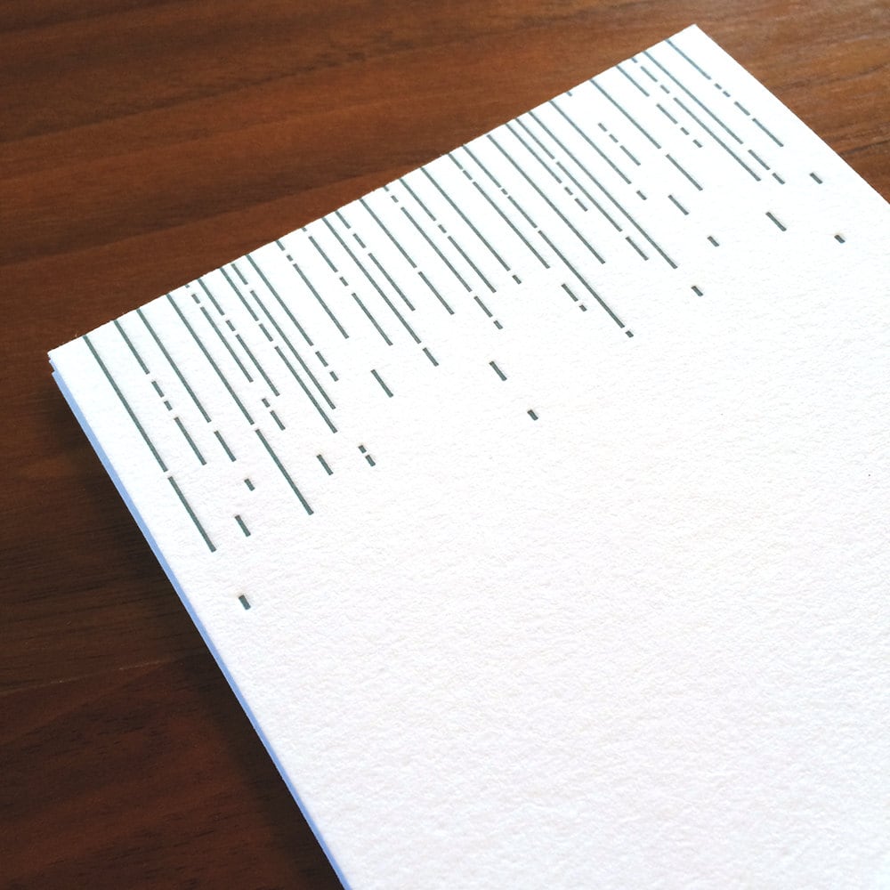 Letterpress Buckslips - Rain - Smokey Blue Notecard - Etsy