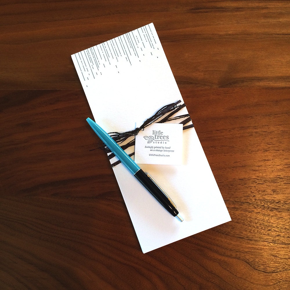 Letterpress Buckslips - Rain - Smokey Blue Notecard - Etsy