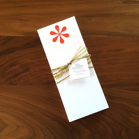 Letterpress Buckslips Orange Asterisk Notecard | Etsy