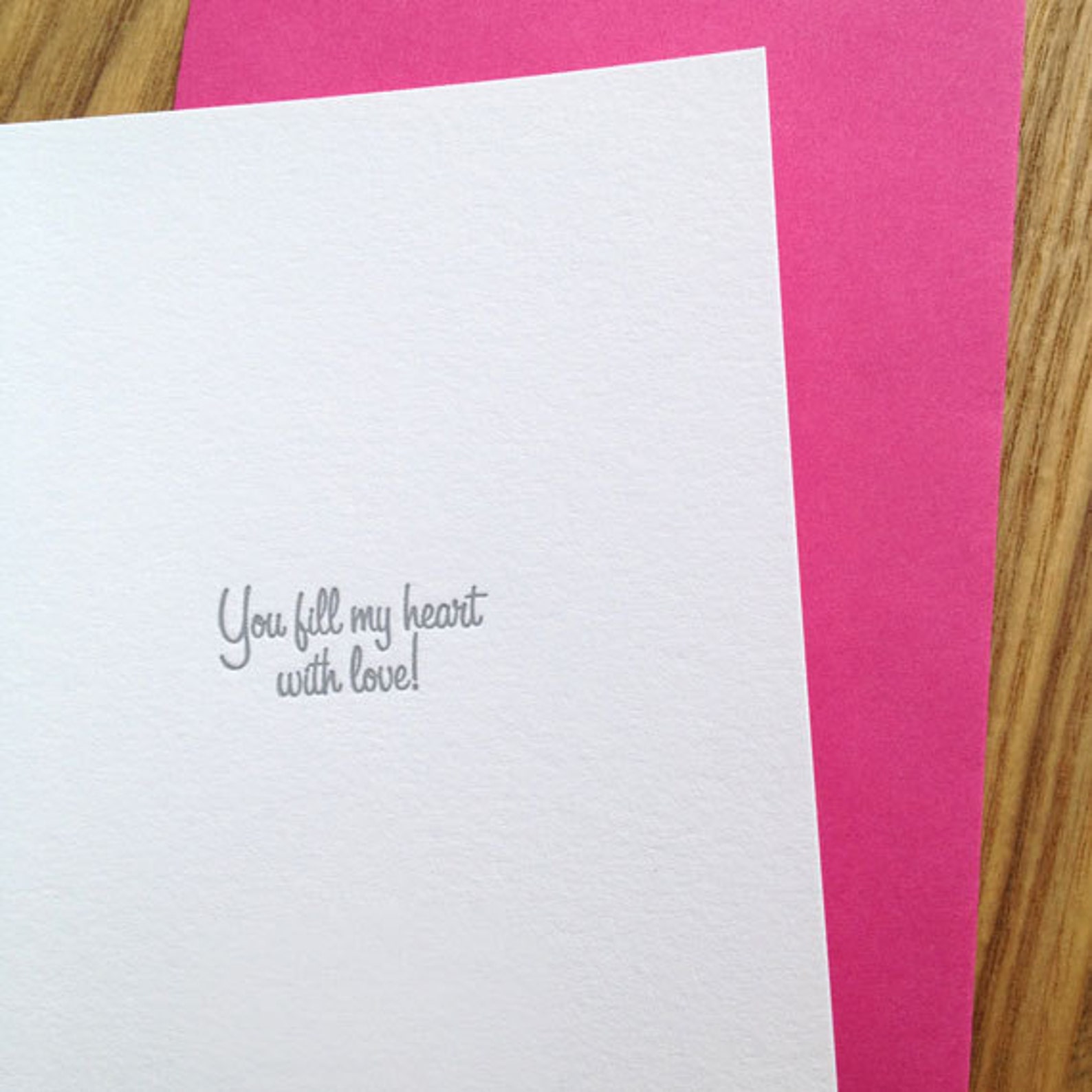 You Fill My Heart With Love - Letterpress Card - Etsy
