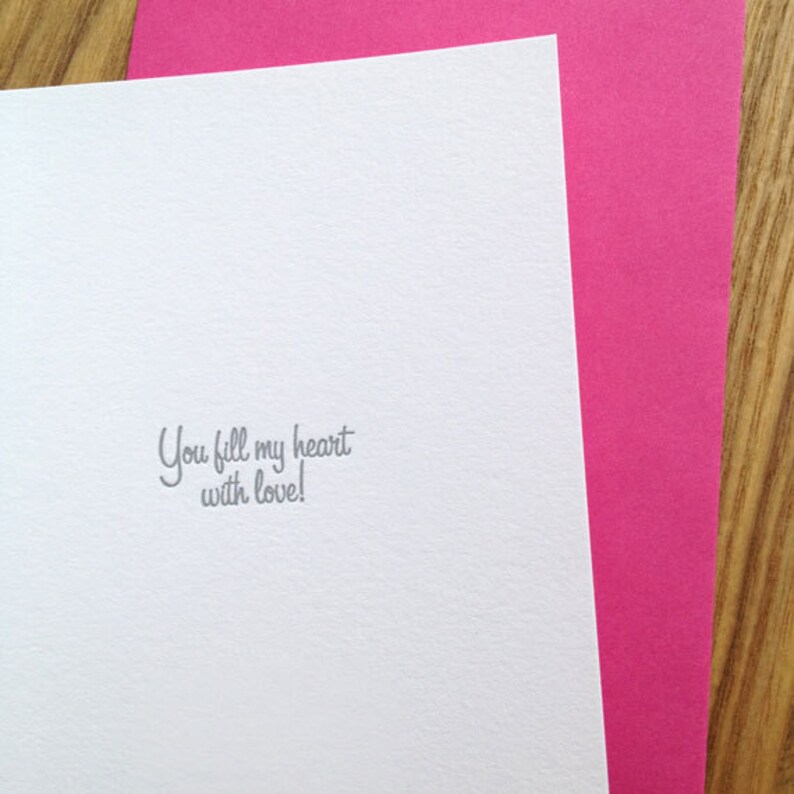 You Fill My Heart With Love - Letterpress Card - Etsy