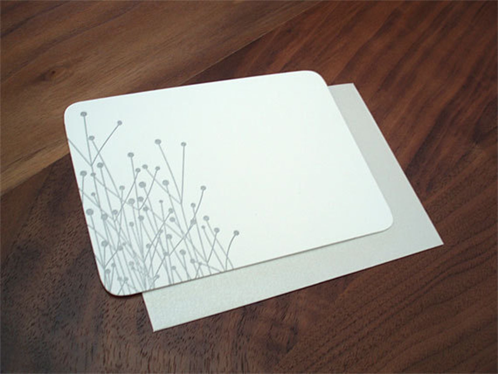 Letterpress Notecard Set With Button and String Folder Nature Series 1 ...