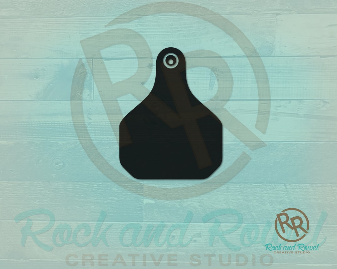 Ear Tag Silhouette SVG Files | Livestock Tag SVG | Livestock ID Tag ...