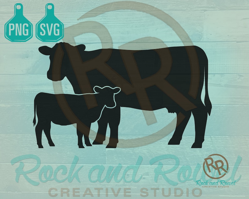 Cow Calf Silhouette SVG Files Cattle SVG Vector Download Vector File ...