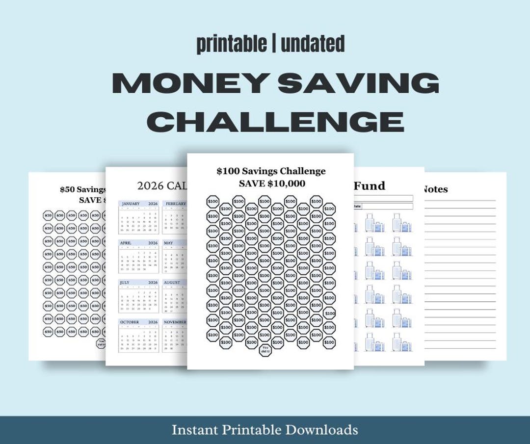 Money Saving Challenge 2026-2027 - Etsy