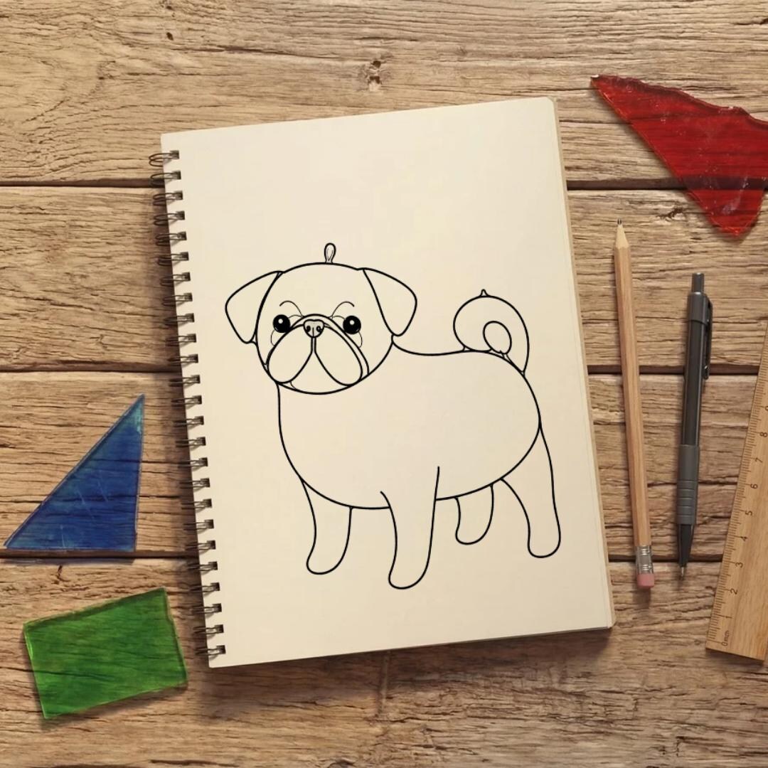 Pug Dog Stained Glass Pattern PDF | Pet Suncatcher Design | DIY Puppy ...