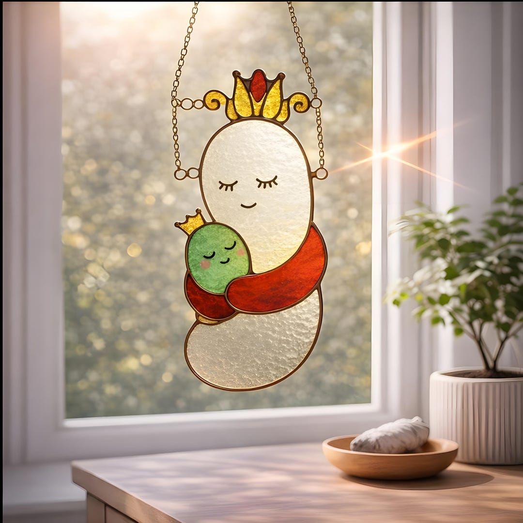 Magic Bean Stained Glass Pattern: Mother & Baby Suncatcher (PDF ...