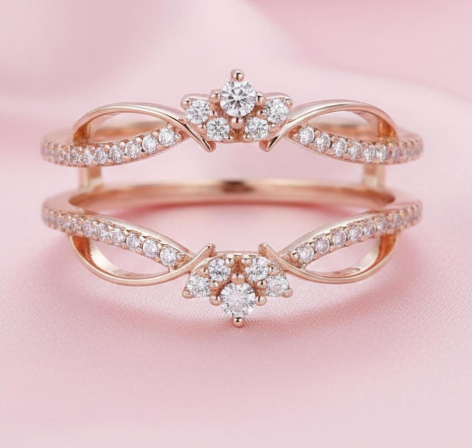 925 Silver Moissanite Stackable Ring Enhancer Minimalist Jewelry. - Etsy