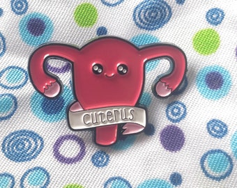 Cuterus Enamel Pin // Cuterus Pin, Lapel Pin, Uterus Feminist Badge - Etsy