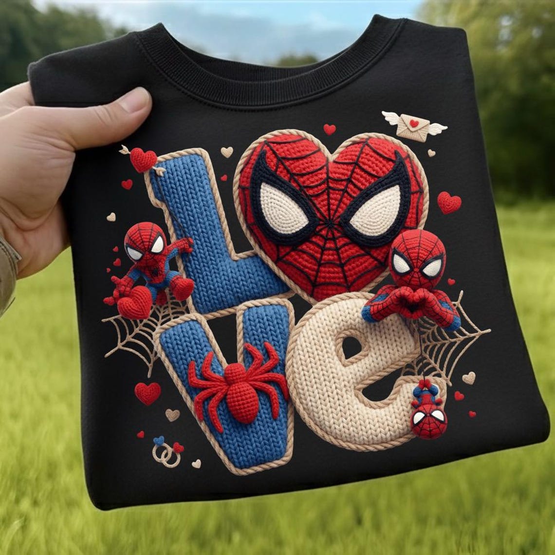 Spiderman Valentine PNG | Crochet LOVE Sublimation | Spidey Heart ...