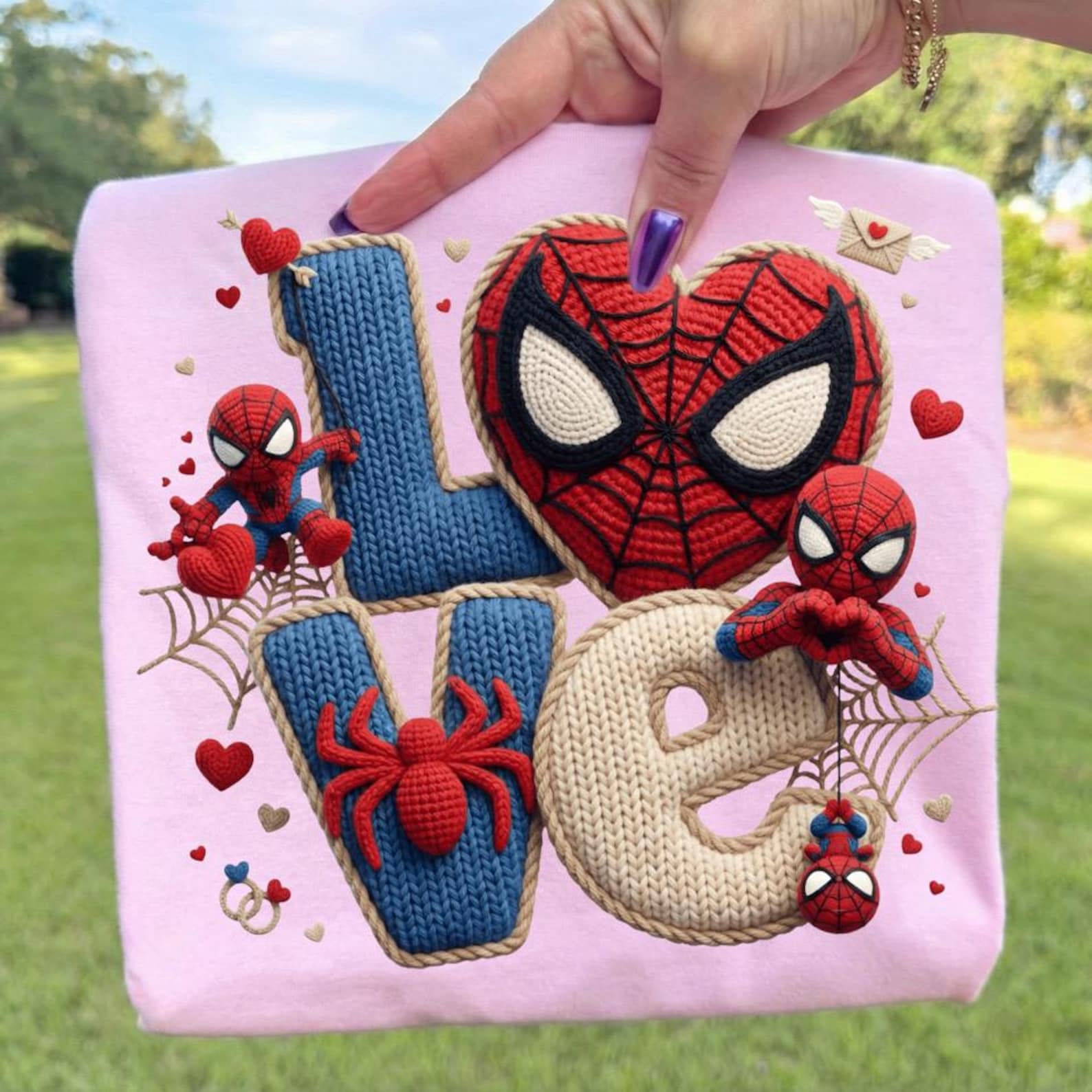 Spiderman Valentine PNG | Crochet LOVE Sublimation | Spidey Heart ...