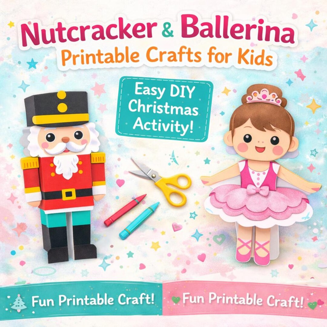 Nutcracker Printable Craft for Kids | Ballet Christmas Scene | Dress-up ...