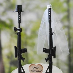 Machine Gun Weapon Wedding Cake Topper Army Police Themed Hunting Groom ...