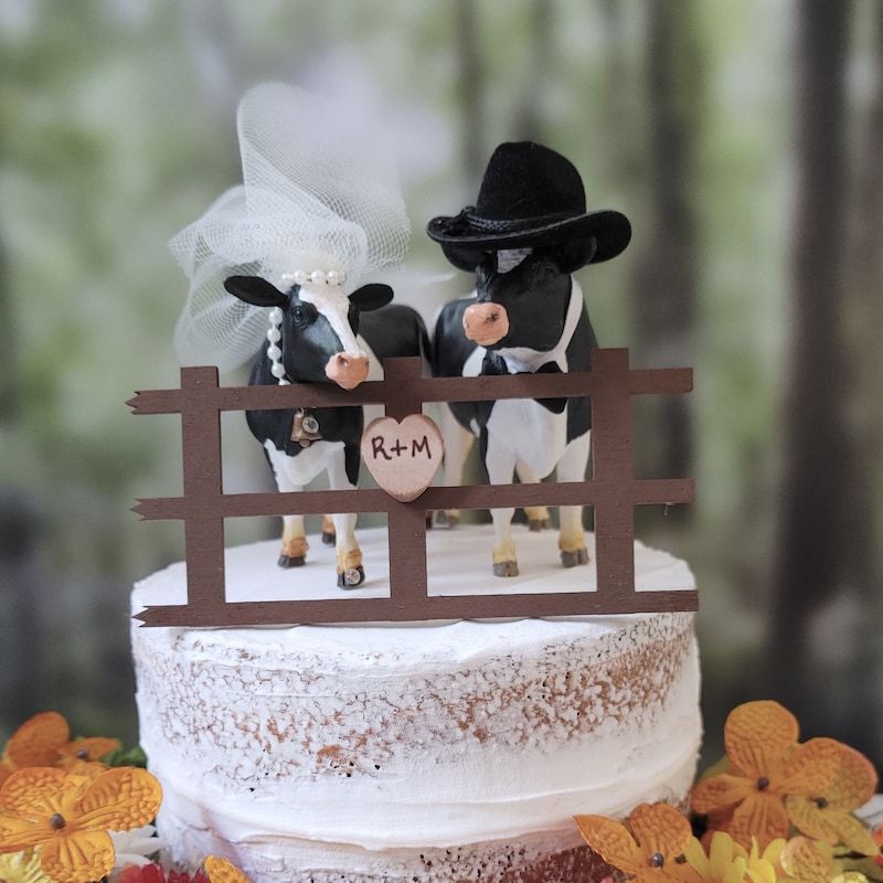 Cow Wedding Cake Topper - Etsy