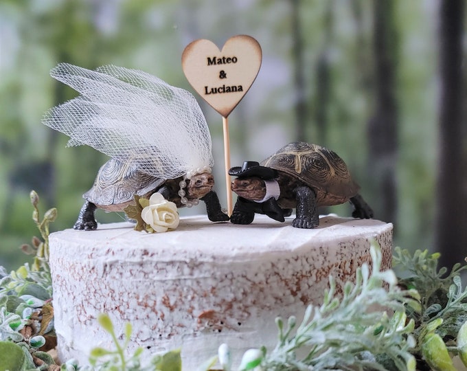 Turtle Tortoise Custom Animal Reptile Wedding Cake Topper for Zoo ...