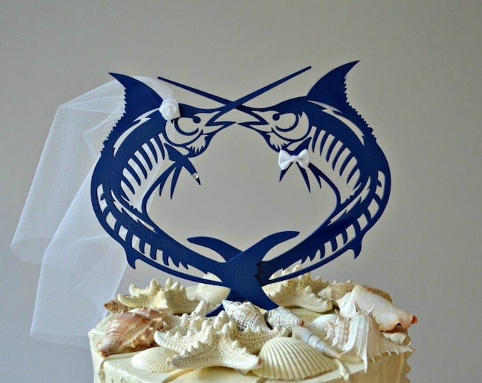 Sailfish-marlin-fish-sport Fishing-wedding-cake Topper-beach ...