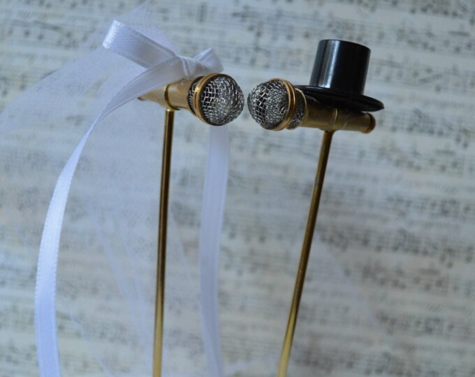 Wedding-karaoke-singer-cake Topper-musician-music-bride-groom ...