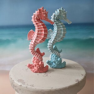 Seahorse Wedding Cake Topper Bride and Groom Beach Themed Wedding ...