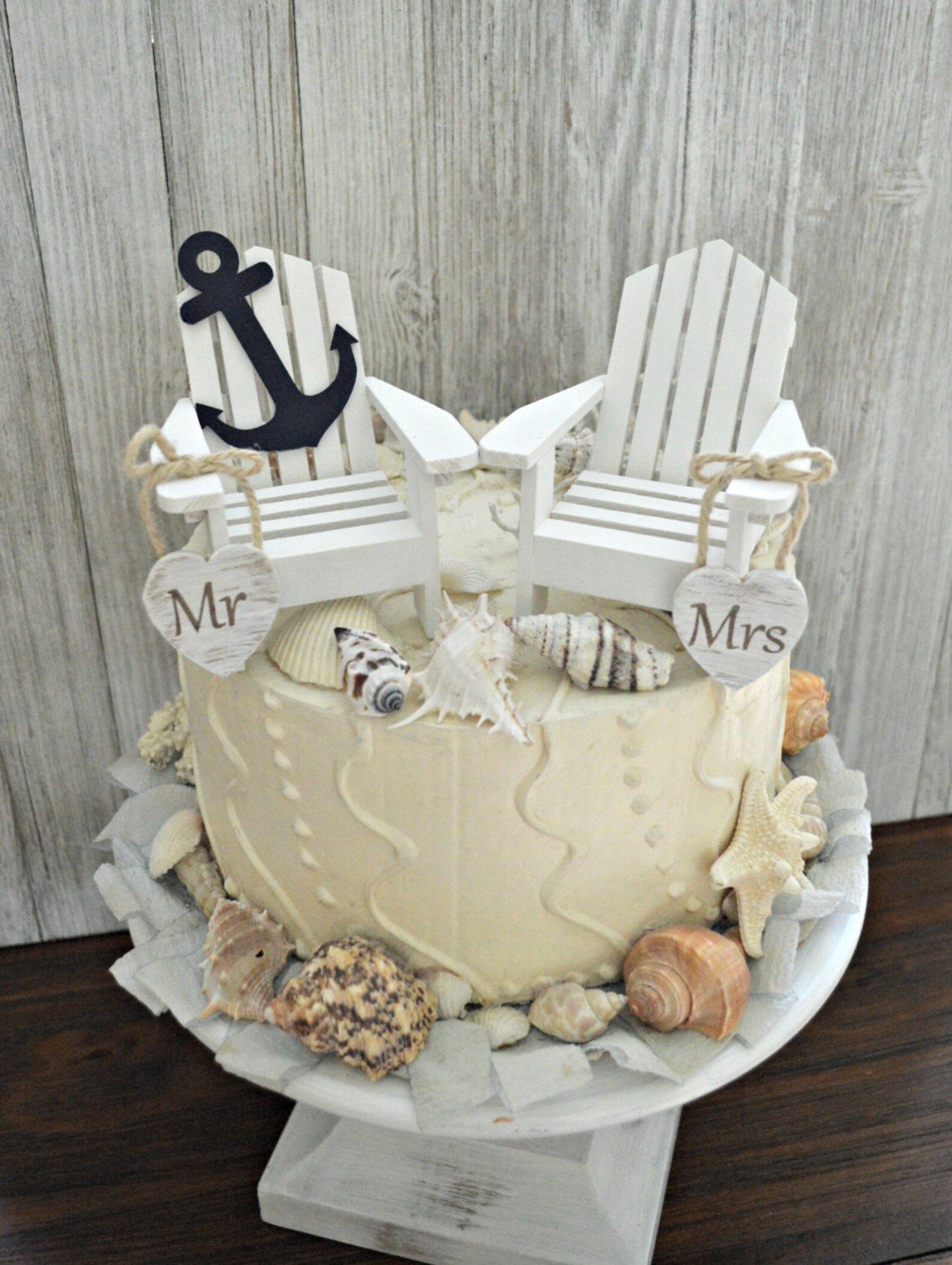 Anchor Navy Nautical Wedding Cake Topper Beach Chairs Navy - Etsy