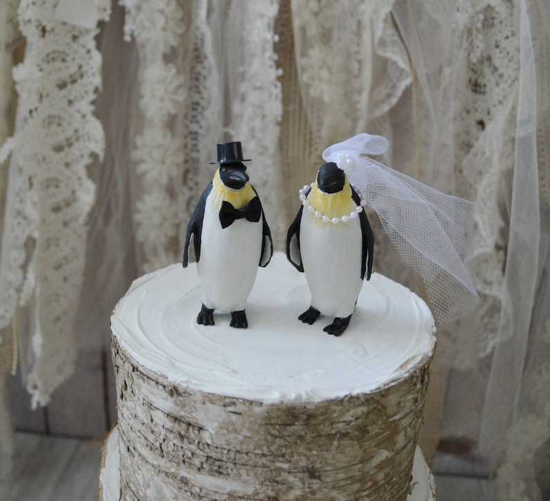 Penguin-wedding-cake topper-penguin | Etsy