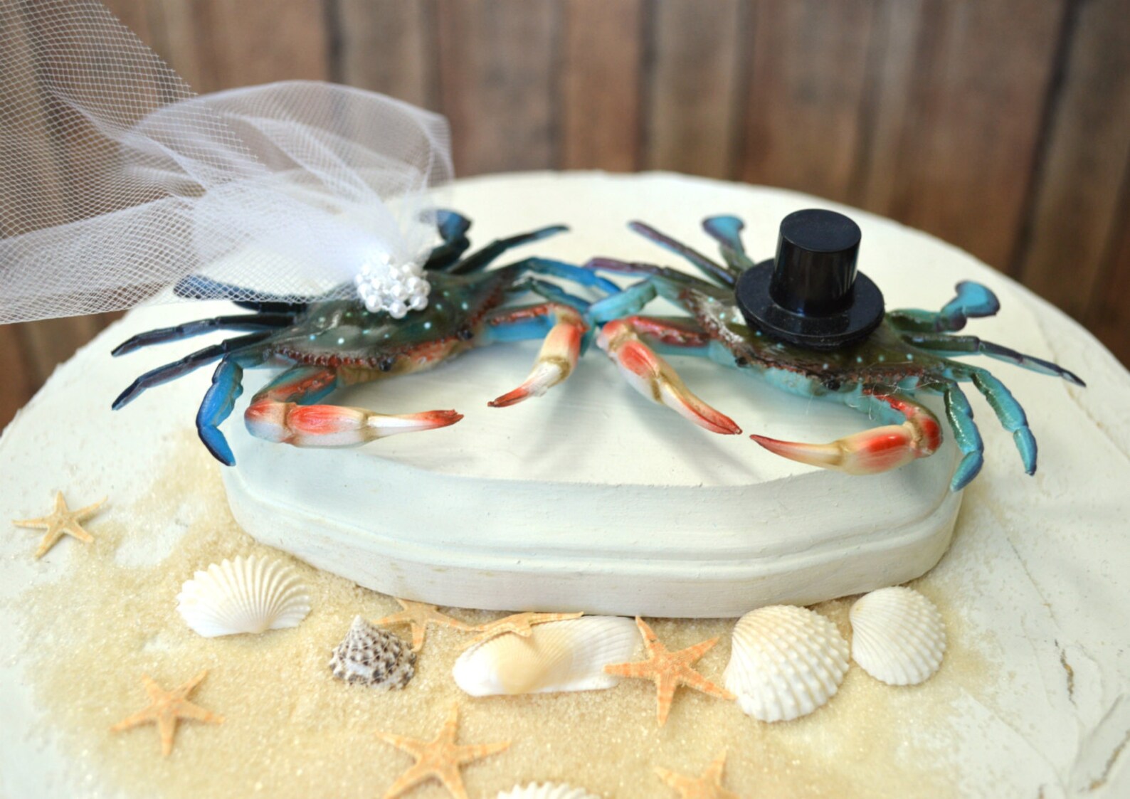 Crab Wedding Cake Topper-beach Themed Wedding-wedding Cake Topper-crab ...
