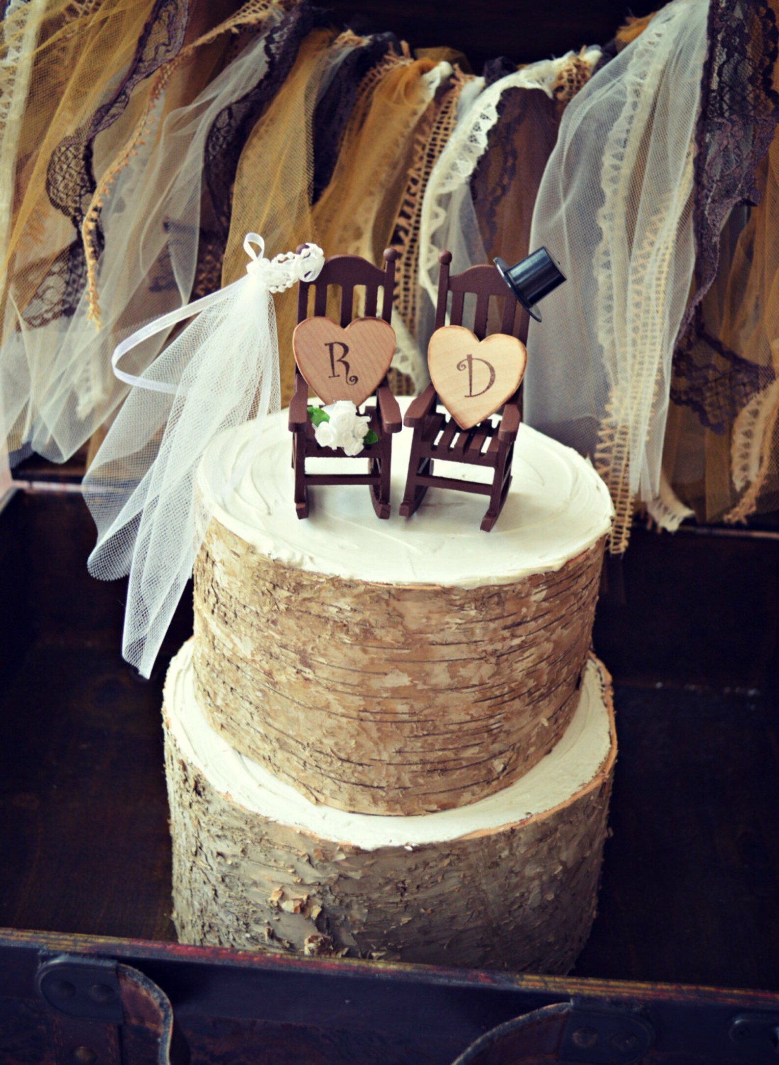 Rocking Chair-cake Topper-rustic-shabby-woodlands-mr.and Mrs-country ...