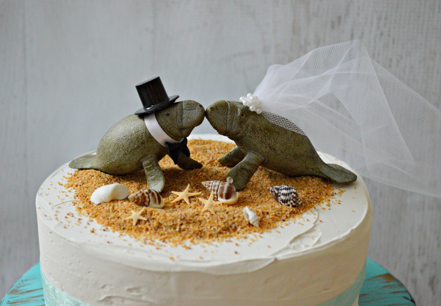 Manatee Couple Wedding Cake Topper-beach Wedding-beach Wedding - Etsy
