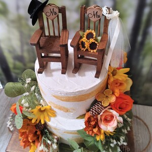 Sunflower Rocking Chair Cake Topper Fall Wedding Country Bride - Etsy