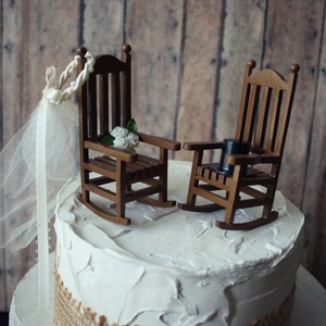 Rocking chair-cake topper-rustic-shabby-woodlands-Mr.and | Etsy