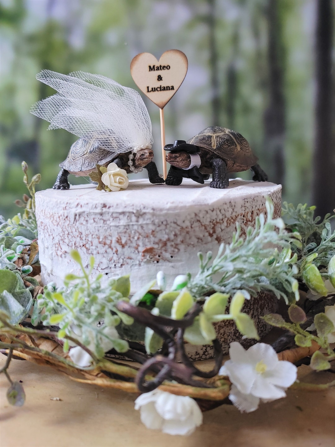 Turtle Tortoise Custom Animal Reptile Wedding Cake Topper for Zoo ...