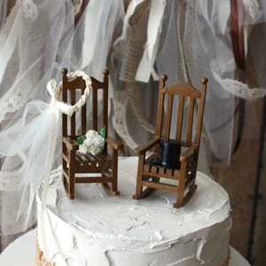 Rocking chair-cake topper-rustic-shabby-woodlands-Mr.and | Etsy