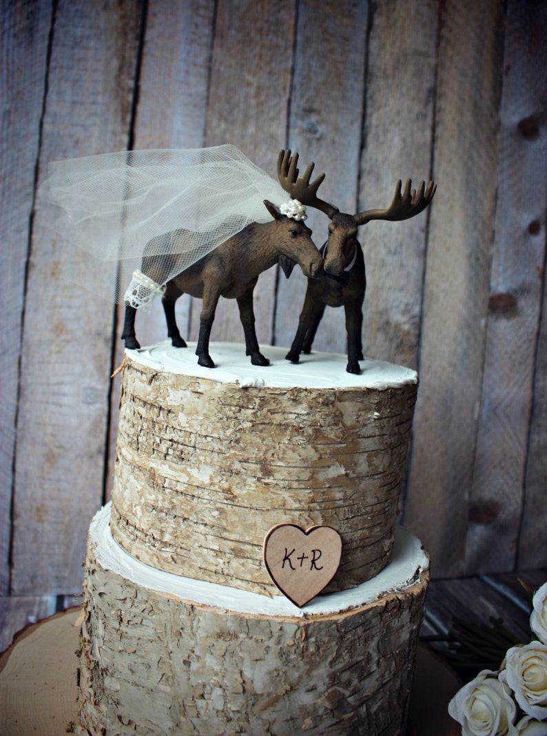 Moose Wedding Cake Topper-alaskan Moose-moose Cake | Etsy