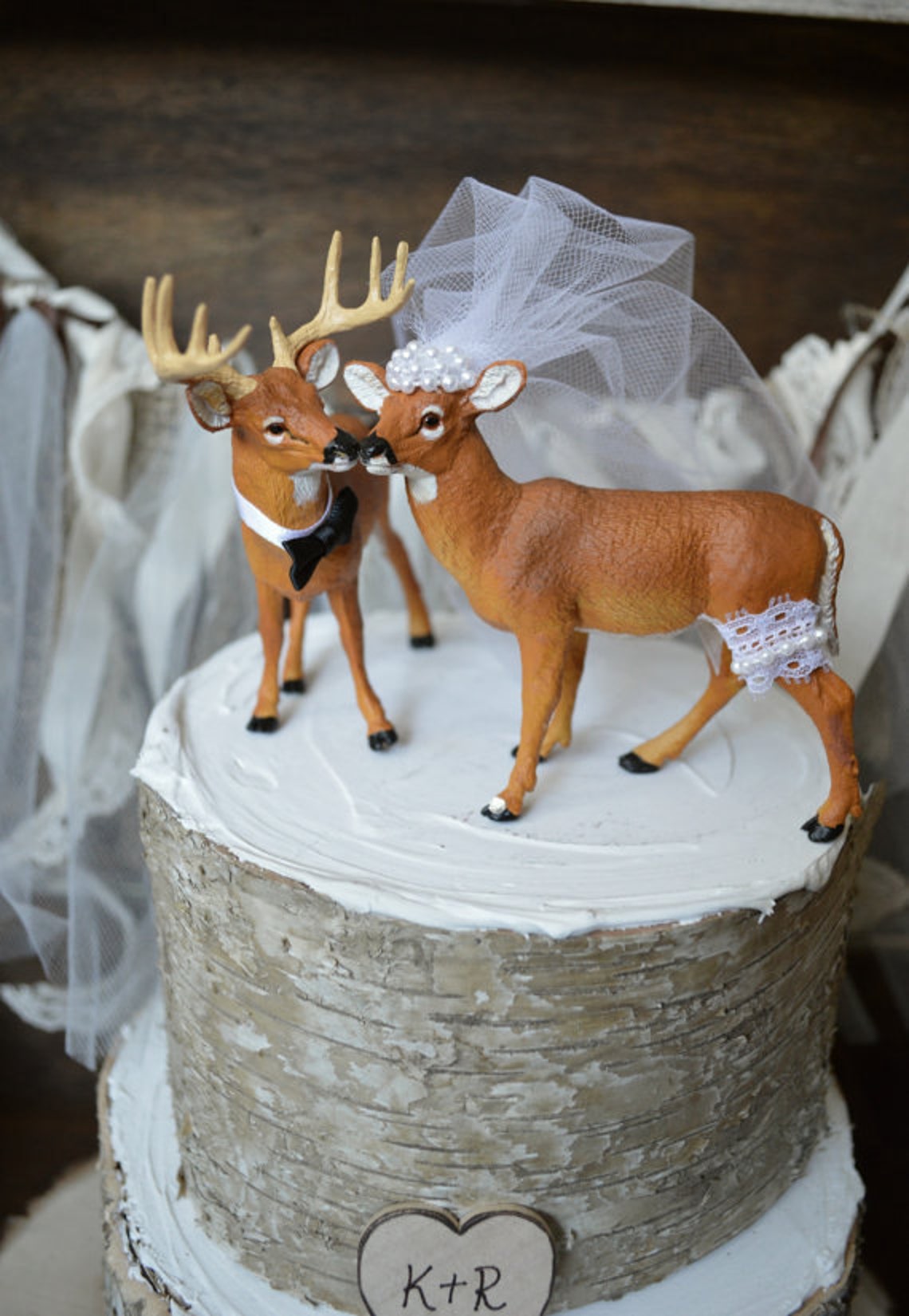 Buck and Doe-wedding-cake Topper-bride-groom-deer-hunter-camouflage-mr ...