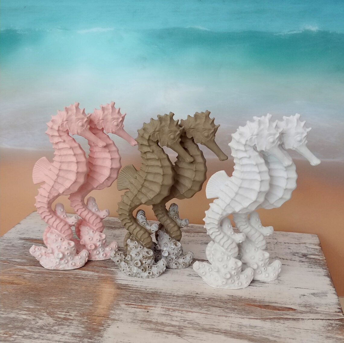 Seahorse Wedding Cake Topper Bride and Groom Beach Themed - Etsy