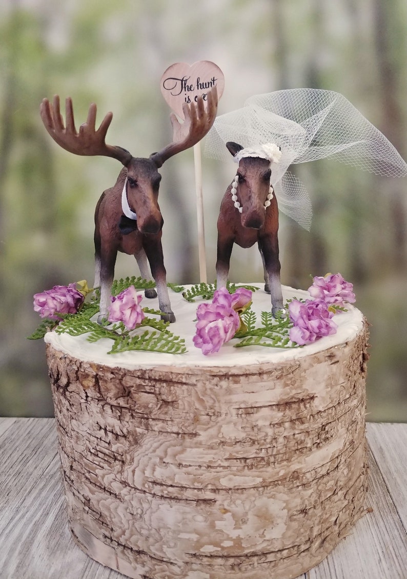 Moose Wedding Cake Topper-alaskan Moose-moose Cake Topper-rustic Cake ...