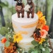 Brown Bear Grizzly Bear Fall Themed Wedding Cake Topper Sunflower ...