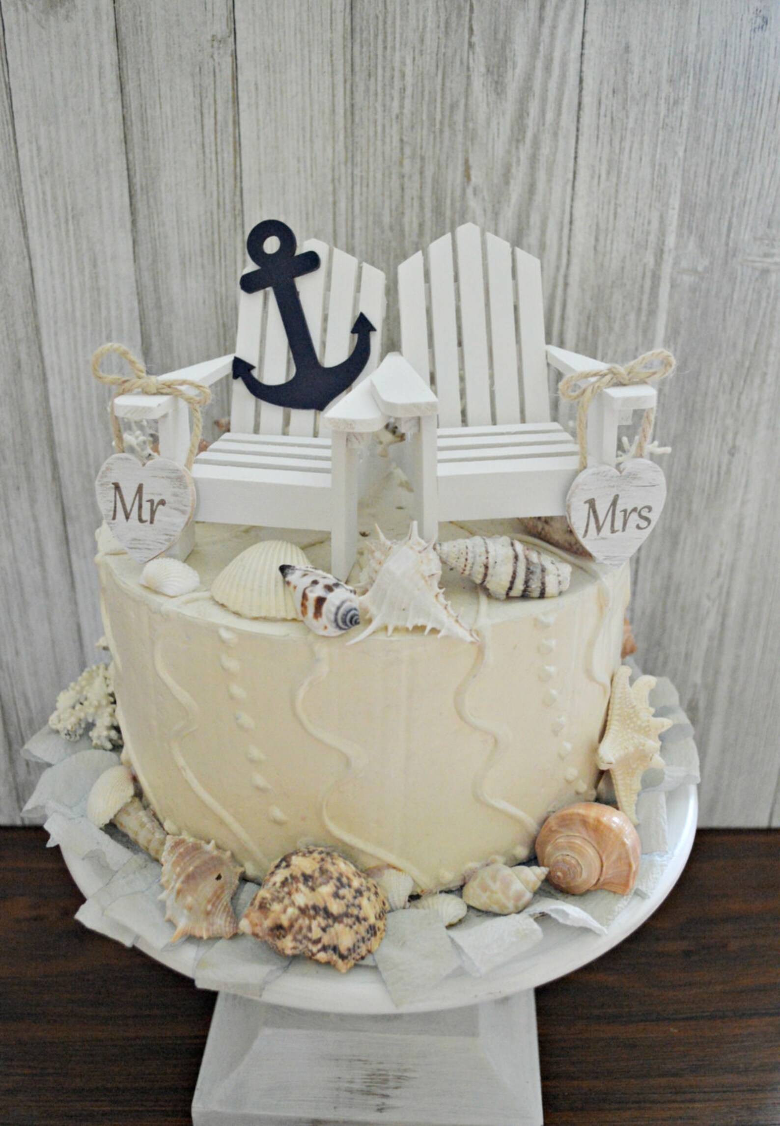 Anchor Navy Nautical Wedding Cake Topper Beach Chairs Navy - Etsy